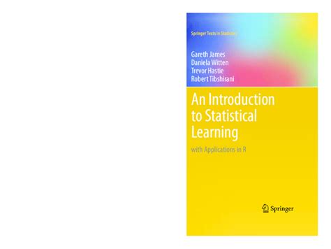 Pdf Springer Texts In Statistics An Introduction To Statistical Learning Springer Texts In
