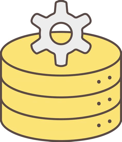 Database Server Setting Grey And Yellow Icon 24160231 Vector Art At