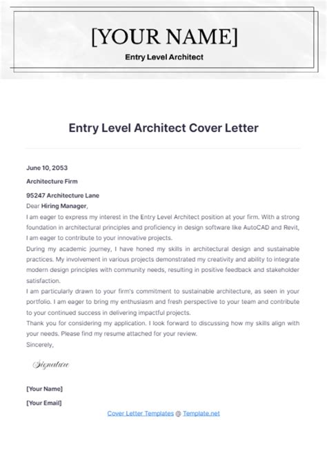 Outstanding Cover Letter Examples Architect