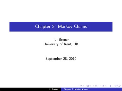 lecture slides lectures chapter 2 markov chains chapter 2 markov