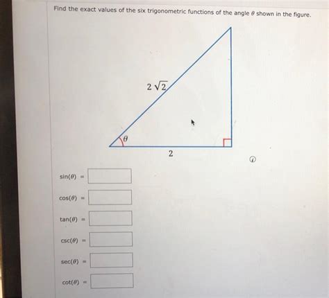Solved Find The Exact Values Of The Six Trigonometric Chegg