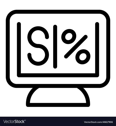 Credit Monitor Icon Outline Tax Deduction Vector Image