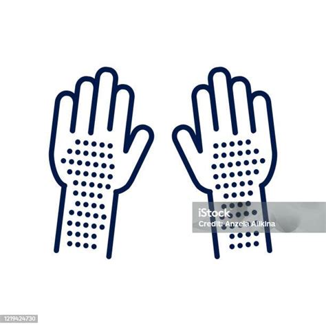 피부 발진 컬러 라인 아이콘입니다 알레르기 증상 피부과 질환 웹 페이지 모바일 앱 프로모션에 대한 픽토그램 편집 가능한