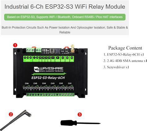 Waveshare Industrial 6 Channel ESP32 S3 WiFi Relay Philippines Ubuy