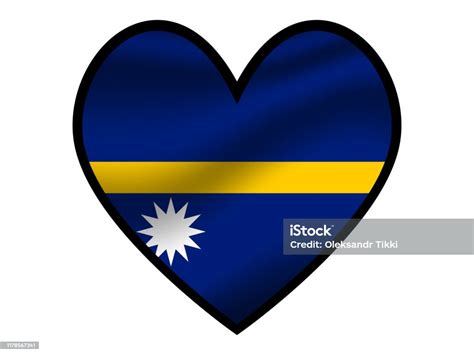 큰 아름다운 마음 안에 나우루 국기 원래 색상과 비율 벡터 일러스트레이션 모든 대륙과 테리토르세트의 세계 국가 흰색 배경에 격리 국가 관광명소에 대한 스톡 벡터 아트 및
