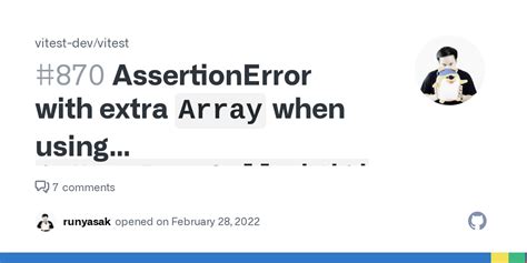 Assertionerror With Extra Array When Using Tohavebeencalledwith Issue Vitest Dev