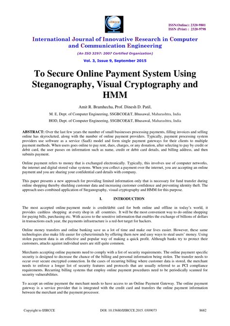 Pdf To Secure Online Payment System Using Steganography Visual Cryptography And Hmm
