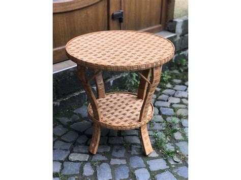 Купити стіл плетений з лози Кавовий журнальний овальний круглий плетені меблі Закарпаття