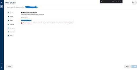 Data Shuttle Issue Smartsheet Community