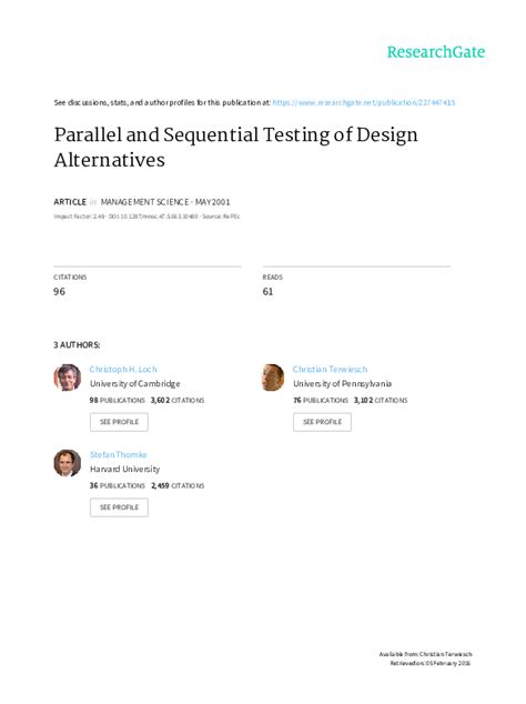 Pdf Parallel And Sequential Testing Of Design Alternatives