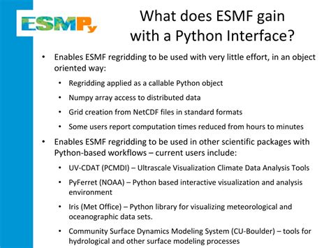 ppt esmpy the python interface to the earth system modeling framework powerpoint presentation