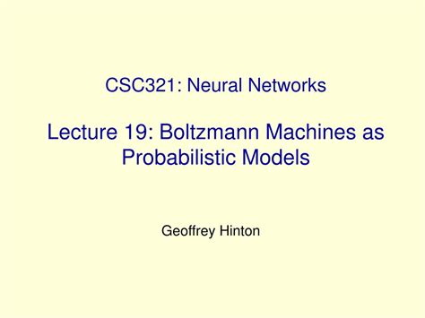 PPT Modeling Binary Data With Boltzmann Machines PowerPoint Presentation ID