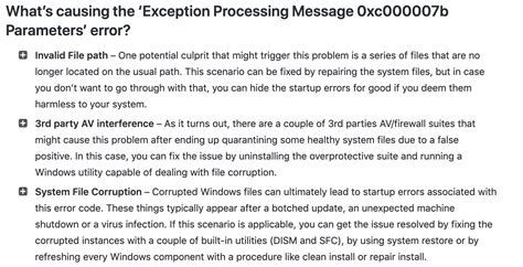 Exception Processing Message 0xc000007b Parameters 腾讯云开发者社区 腾讯云