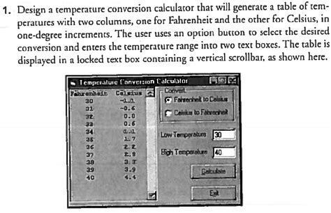 Celsius To Fahrenheit Table Visual Basic Cabinets Matttroy