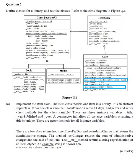 Solved Question Define Classes For A Library And Test The Chegg