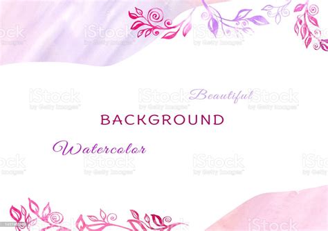 예술적 손은 꽃 요소가있는 수채화 다색 배경을 만들었습니다 보라색 빨간색 분홍색 및 보라색 색상 다채로운 인사말 또는 웨딩 카드 0명에 대한 스톡 벡터 아트 및 기타 이미지
