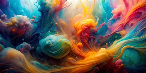 Abstract Swirling Vibrant Hues Of Color In A Dynamic Composition Generative Ai Stock Image