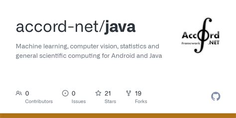 Github Accord Net Java Machine Learning Computer Vision Statistics