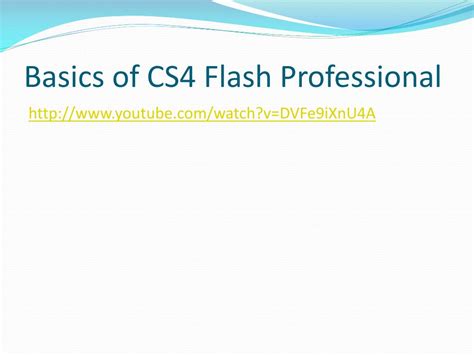 PPT Introduction To Adobe Flash CS4 Professional PowerPoint Presentation ID 2890444