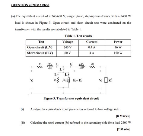 solved ouestion 4 [20 ﻿marks] a ﻿the equivalent circuit of