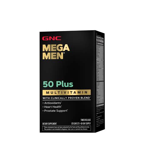 Gnc Mega Men 50 Plus Multivitamin Healthy 120 Caplets 60 Servings