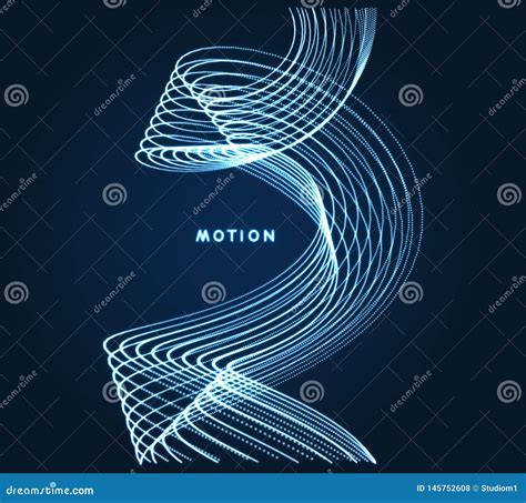 Wavy Background Array With Dynamic Particles Composition With Motion Effect 3d Technology