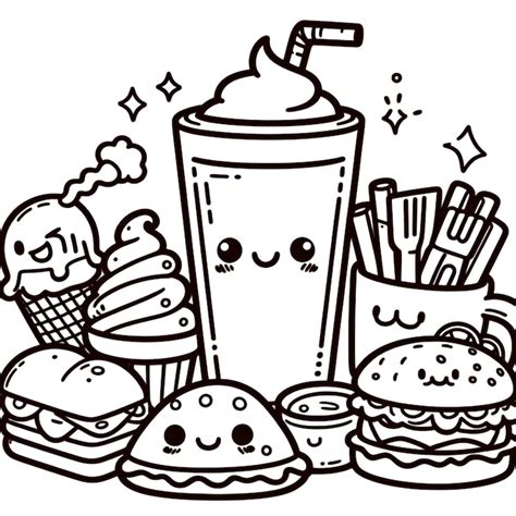 2 페이지 음식 캐릭터 색칠 도안 사진 무료 고품질 사진 다운로드 Freepik