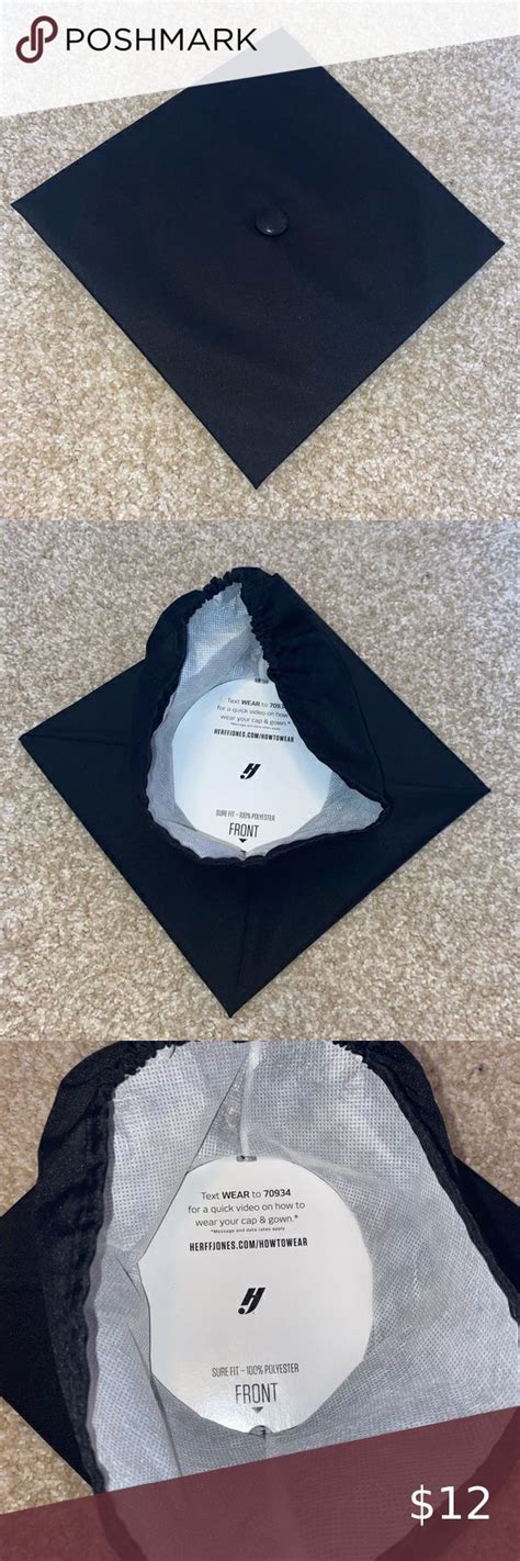 Nwot Herff Jones Classic Black Graduation Cap Classic Black
