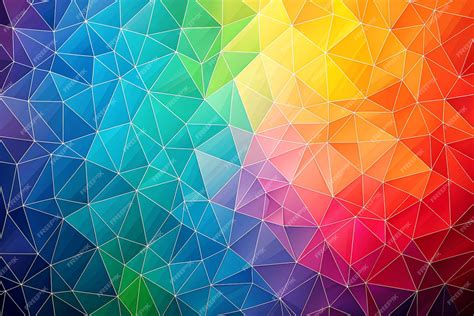 Delaunay Voronoi Triangulation Color Diagram Premium Ai Generated Image