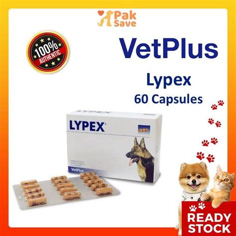 Vetplus Lypex 60 Capsules For Dogs And Cats Help In Maldigestion Or