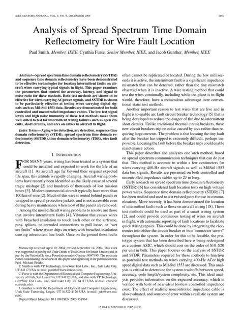 Analysis Of Spread Spectrum Time Domain Reflectometric Pdf Signal To Noise Ratio Spectral