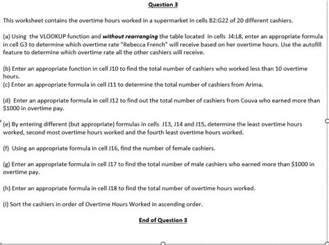[solved] this worksheet contains the overtime hours worked