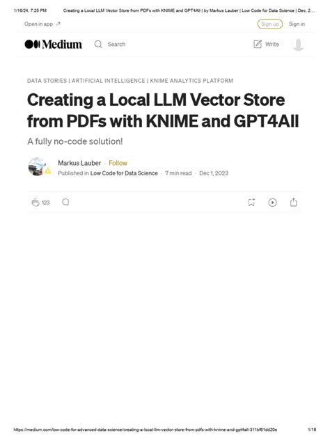 Creating A Local Llm Vector Store From Pdfs With Knime And Gpt4all By