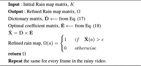 Algorithm 2 Rain Map Refinement Download Scientific Diagram