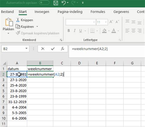 Eenvoudig Weeknummers Opzoeken In Excel Excelwebnl
