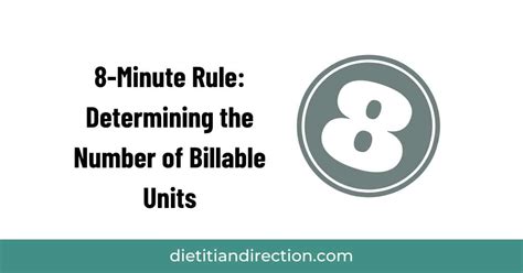 8 Minute Rule Determining The Number Of Billable Units Dietitian Direction
