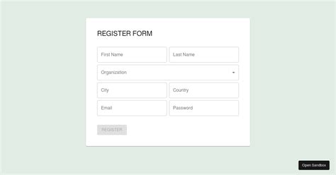 material ui form forked codesandbox