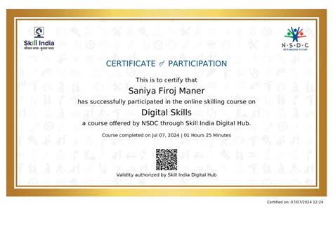 Saniya Maner On Linkedin Skillindia Nsdc Digital Digitalskills