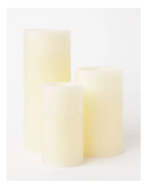 Vue Flameless Wax Candle 10x17cm In Cream Myer