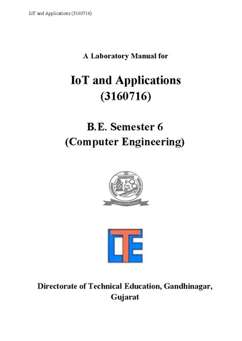Iot Lab Manual Description Of All Practical Iot And Applications 3160716 A Laboratory