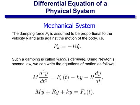 2 mathematical modeling of systems ppt