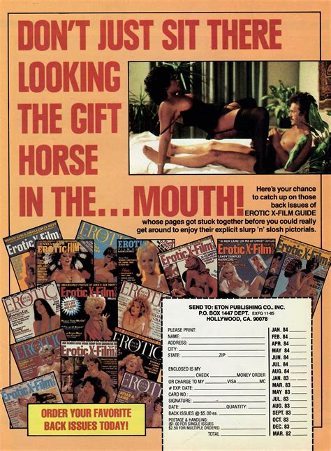 SEKAFANXXX 2025 SCANS EFG NOV 85 TRACI LORDS EROTIC X FILM GUIDE NOV 1985 SEKA BACK ISSUES
