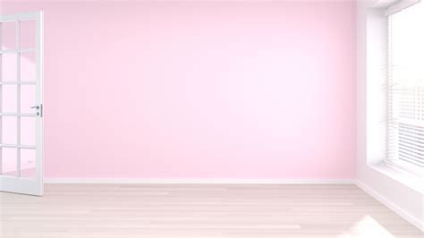 문 빈 핑크 룸 화이트를 열고 현대적인 스타일 3d 렌더링 룸 인테리어 디자인에 대 한 대기 비어 핑크 벽 청소 나무 바닥 그림 복사 공간에 대 한 0명에 대한 스톡 사진