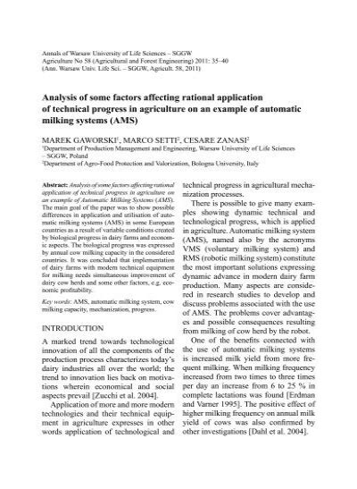 Analysis Of Some Factors Affecting Rational Application Of Technical