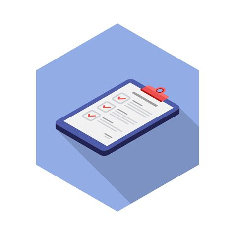 Checklist Isometric Left View Icon Vector Isometric Flat Style Vector