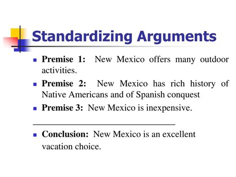 Ppt Standardizing Arguments Powerpoint Presentation Free Download
