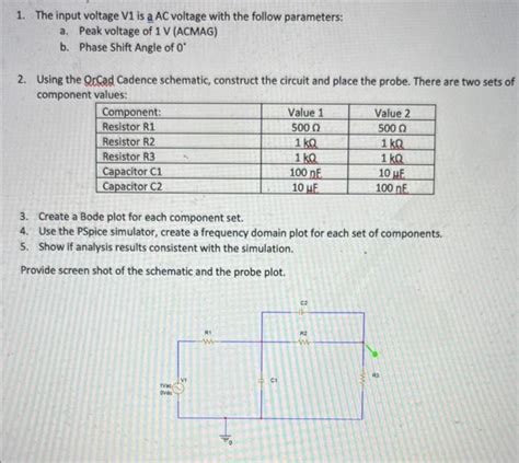 Solved 1 The Input Voltage V1 Is A Ac Voltage With The