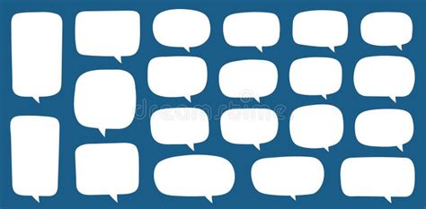 Set Of Hand Drawn Speech Bubbles Speak Bubble For Text Cartoon Chatting Box Message Box Stock