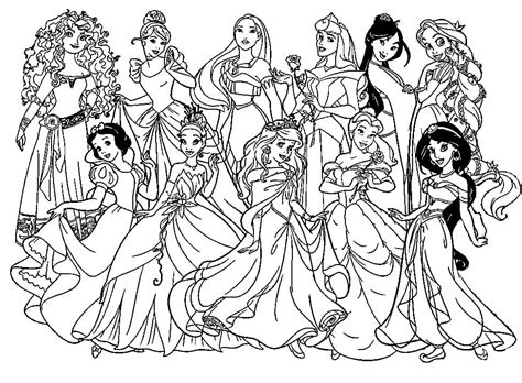 Printable Disney Princesses Coloring Page Download Print Or Color Online For Free