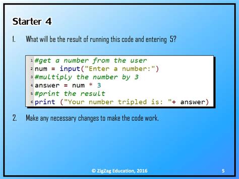 Starter Activities Gcse Python Ppt Download